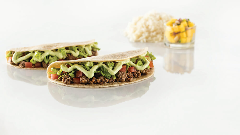 Beef Taco with Avocado Crema Plate - Mindful by Sodexo Recipes